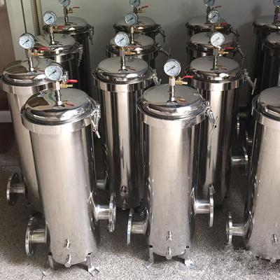 China 0.5m3/hr Single Cartridge Filter Housing Stainless Steel 304 316 20 Inch for sale