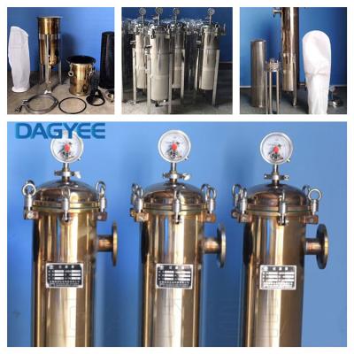 China Sanitary 219x1300mm 36m3/h Stainless Steel Single Bag Filter Housing for sale