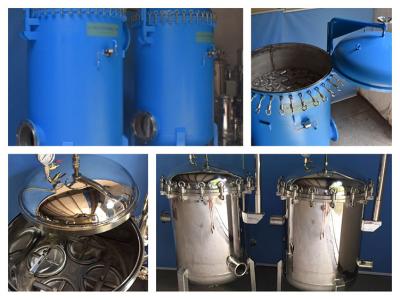 China 304 Stainless Steel Multi Bag Cartridge Filter Housing 40 inch 65 m3/hr for sale
