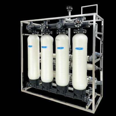 China 32mm Inlet Reverse Osmosis Water Treatment Equipment with Carbon Spray Steel Airframe Material and 5-40C Water Temp for sale
