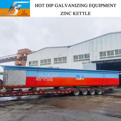China Round Bottom Round Corner Zinc Kettle for Hot Dip Galvanizing - 50mm/60mm Thickness, 440-465°C Operating Temperature for sale