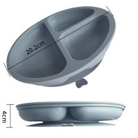 China Children Non Slip Safety Rubber Silicone Divided Plate With Suction for sale