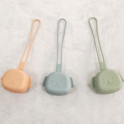China Puppy Shaped BPA Free Food Grade Silicone Dummy Case Suitable For Dishwasher for sale