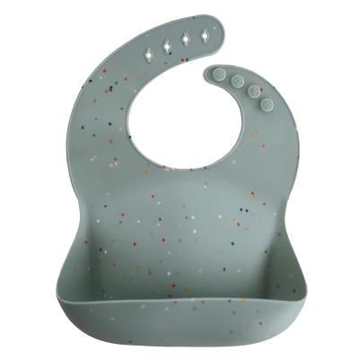 China Adjustable Fit Waterproof Silicone Baby Bibs Safe In Dishwasher for sale