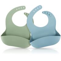 China FDA Approved Patel Color Silicone feeding Bib Safe In Steriliser Baby Pinny for sale