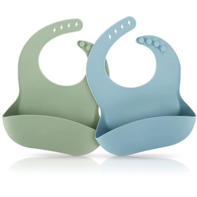 China FDA Approved Patel Color Silicone feeding Bib Safe In Steriliser Baby Pinny for sale