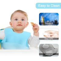 China Sturdy Allergy Friendly Dust Proof Baby Feeding Silicone Apron Safe In Boiling Water for sale