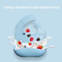 China Boiling Water Safe Dust Proof Baby Feeding Silicone Apron Sturdy Allergy Friendly for sale