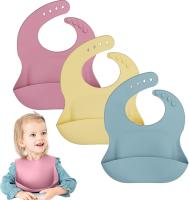 China No Harmful Material Silicone Baby Bib Safe In Microwave Durable Logo Customized for sale
