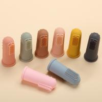 China Soft Infant Food Grade Silicone Finger Toothbrush 0-6 Months 6-12 Months for sale