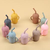 China Smell Proof Silicone Straw Cup Non Plastic Unbreakable BPA Free With Lids for sale