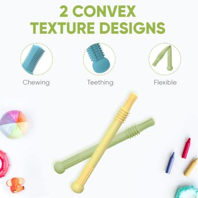 China Soft 0.6x0.6 6.2inches Silicone Teething Sticks For Babies 0 6 Months for sale