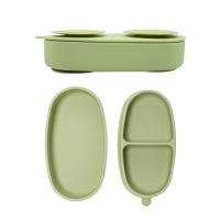 China 100% Food Grade Silicone Baby Cutlery 2 In 1 Bento Lunch Box With Spoon And Fork for sale