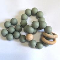 China Pink Green BPA Free Baby 20mm Silicone Beads Bulk Food Grade for sale