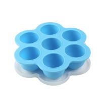 China Round Silicone Ice Mold 7 Cavities Baby Silicone Food Mould 21*21*5CM for sale