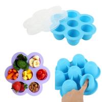 China Round Silicone Ice Mold 7 Cavities Baby Silicone Food Mould 21*21*5CM for sale