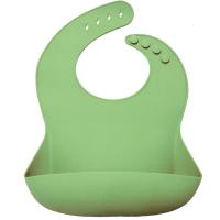 China OEM Custom Adjustable Length Silicone Baby Bib With Food Catcher for sale