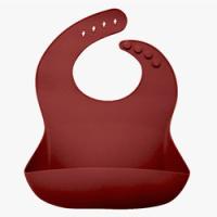 China OEM Custom Adjustable Length Silicone Baby Bib With Food Catcher for sale