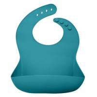 China OEM Custom Adjustable Length Silicone Baby Bib With Food Catcher for sale