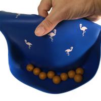 China Custom Printing Mess Catching Silicone Baby Bib Lead Free Antibacterial for sale