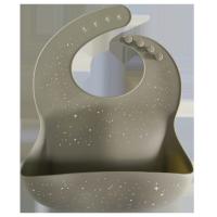 China Custom Printing Mess Catching Silicone Baby Bib Lead Free Antibacterial for sale