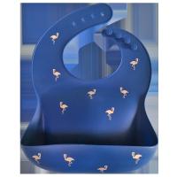 China Custom Printing Mess Catching Silicone Baby Bib Lead Free Antibacterial for sale