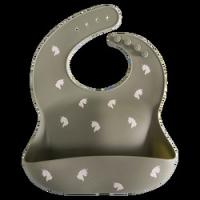 China Custom Printing Mess Catching Silicone Baby Bib Lead Free Antibacterial for sale