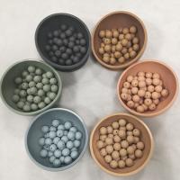 China New Color BPA Free Baby Chew Necklace Round Silicone Teething Beads Brown/pink/orange/green/blue or Custom Color DL13-005 CN;GUA for sale