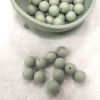 China New Color BPA Free Baby Chew Necklace Round Silicone Teething Beads Brown/pink/orange/green/blue or Custom Color DL13-005 CN;GUA for sale