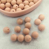 China New Color BPA Free Baby Chew Necklace Round Silicone Teething Beads Brown/pink/orange/green/blue or Custom Color DL13-005 CN;GUA for sale