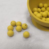China New Color BPA Free Baby Chew Necklace Round Silicone Teething Beads Brown/pink/orange/green/blue or Custom Color DL13-005 CN;GUA for sale