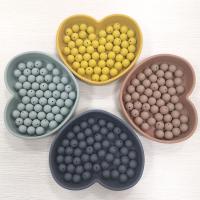 China New Color BPA Free Baby Chew Necklace Round Silicone Teething Beads Brown/pink/orange/green/blue or Custom Color DL13-005 CN;GUA for sale