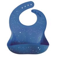 China LFGB Printed Pattern Silicone Catcher Bib Personalized Silicone Bib With Pocket for sale