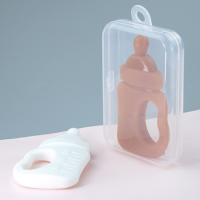 China FDA BPA Free Baby Silicone Products Milk Bottle Teether Toy 10.5*5.5*1.5cm With Box for sale