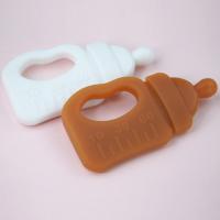 China FDA BPA Free Baby Silicone Products Milk Bottle Teether Toy 10.5*5.5*1.5cm With Box for sale