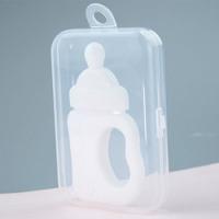 China FDA BPA Free Baby Silicone Products Milk Bottle Teether Toy 10.5*5.5*1.5cm With Box for sale