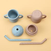 China Organic Mushroom Shaped Toddler Silicone Straw Cup Nitrosamine Free for sale