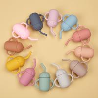 China Organic Mushroom Shaped Toddler Silicone Straw Cup Nitrosamine Free for sale
