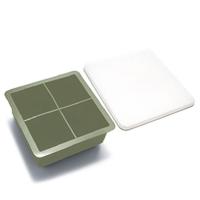 China BPA Free 4 Holes Silicone Ice Mold 11.5cm Snack Fruit Storage Ice Cube Tray With Lid for sale