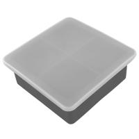 China BPA Free 4 Holes Silicone Ice Mold 11.5cm Snack Fruit Storage Ice Cube Tray With Lid for sale