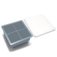 China BPA Free 4 Holes Silicone Ice Mold 11.5cm Snack Fruit Storage Ice Cube Tray With Lid for sale