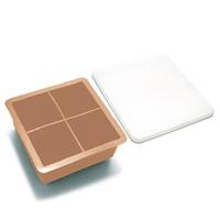 China BPA Free 4 Holes Silicone Ice Mold 11.5cm Snack Fruit Storage Ice Cube Tray With Lid for sale