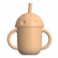China Portable Leakproof BPA Free Organic Bare Silicone Sippy Cup With Straw for sale