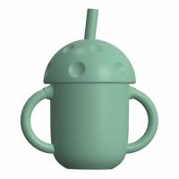 China Portable Leakproof BPA Free Organic Bare Silicone Sippy Cup With Straw for sale