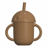 China Portable Leakproof BPA Free Organic Bare Silicone Sippy Cup With Straw for sale