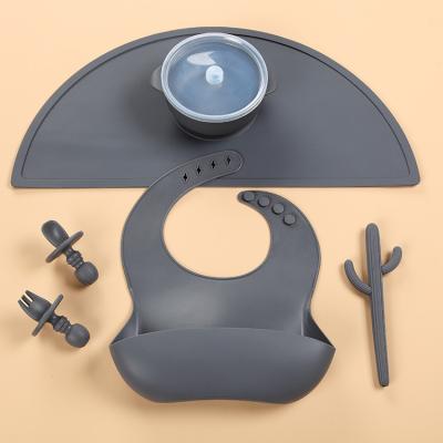 China 6PCS Color Matched Silicone Feeding Sets Dishwasher Safe For Toddler for sale