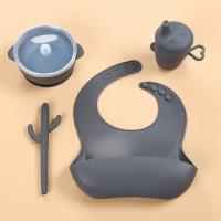 China 6PCS Color Matched Silicone Feeding Sets Dishwasher Safe For Toddler for sale