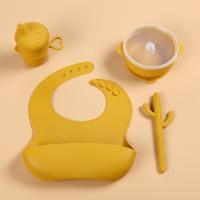 China Muted Matched Color Newborn Feeding Set With Suction Bowl Placemat for sale