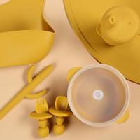 China Muted Matched Color Newborn Feeding Set With Suction Bowl Placemat for sale