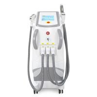 China Three-in-One Multi-functional Laser Beauty machine Vertical Three handles Hair Removal Laser Painless Safe Hair Removal Laser Tattoo Removal RF machine for sale
